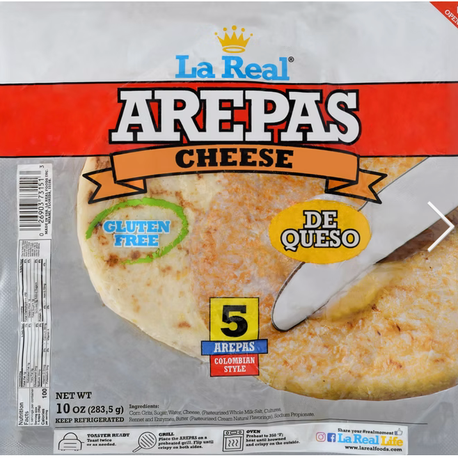 Arepas Queso - 5 units | La Real – saboresmarketfrozen